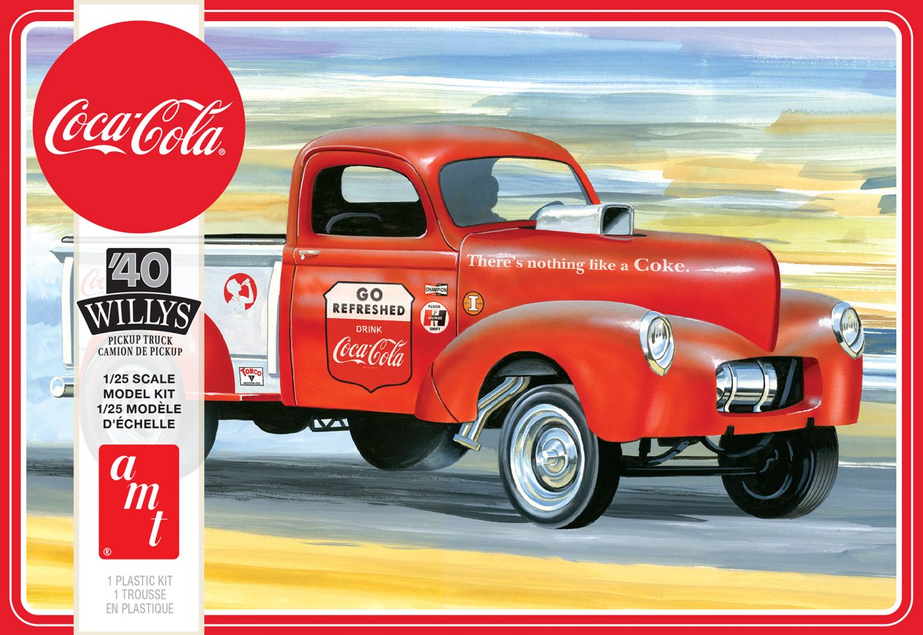 AMT 1940 Willys Pickup Gasser (Coca-Cola) 1:25 Scale Model Kit | Round2