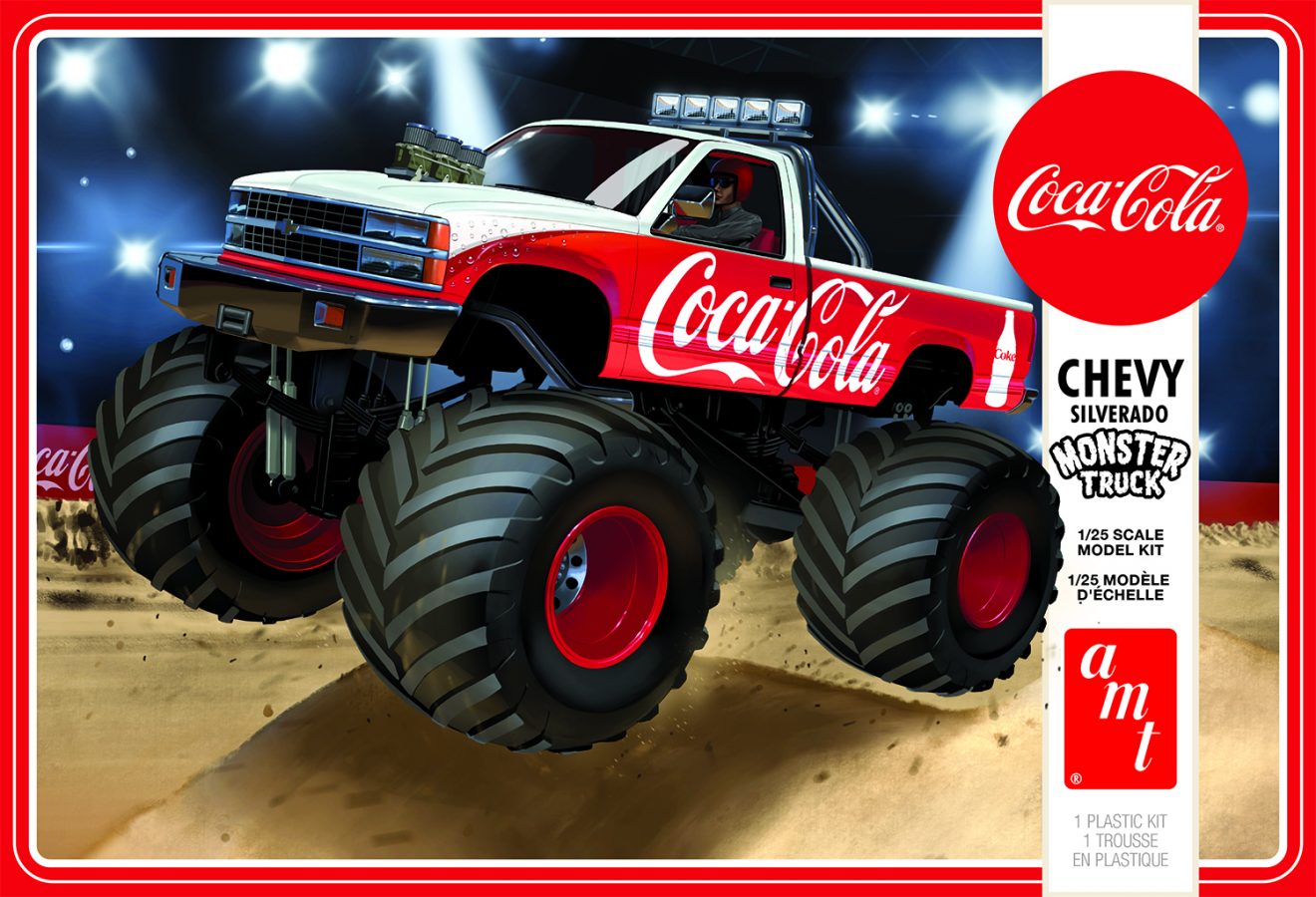AMT 1988 Chevy Silverado Monster Truck (Coca-Cola) 1:25 Scale Model Kit ...