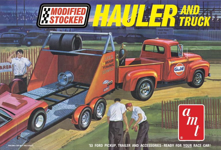 AMT 1953 FORD PICKUP “MODIFIED STOCKER HAULER” GULF 1:25 SCALE MODEL ...