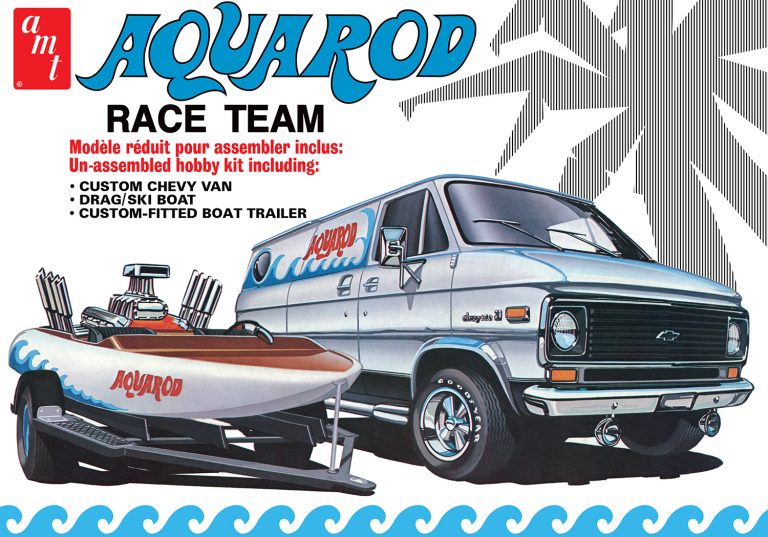 AMT AQUA ROD RACE TEAM 1975 CHEVY VAN, RACE BOAT & TRAILER 1:25 SCALE ...