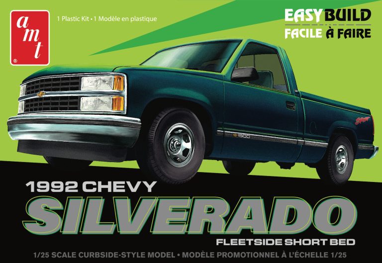 AMT 1992 CHEVROLET SILVERADO SHORTBED FLEETSIDE PICKUP EASY BUILD 1:25 ...