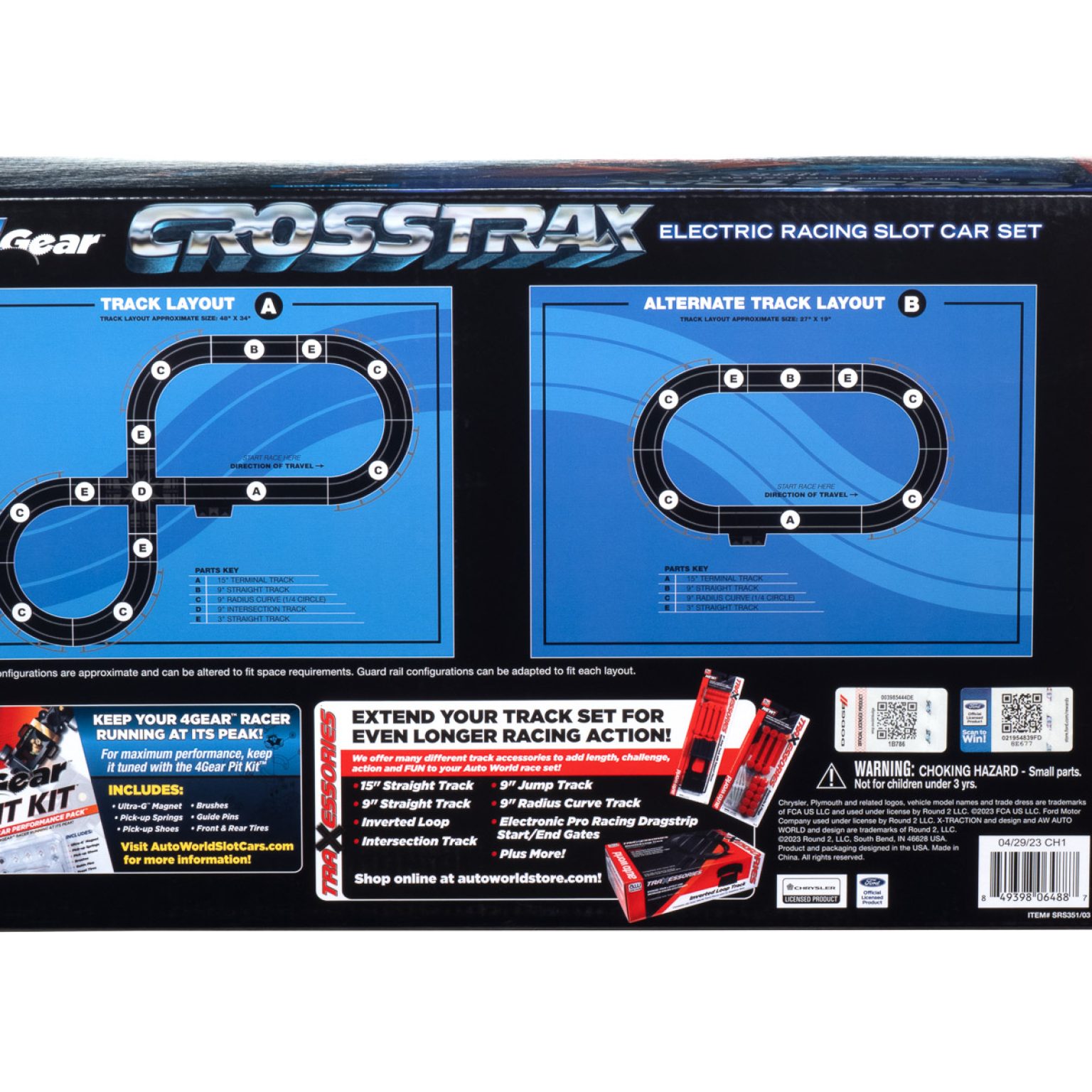 AUTO WORLD CROSSTRAX ROAD COURSE 9′ SLOT RACE SET | Round2