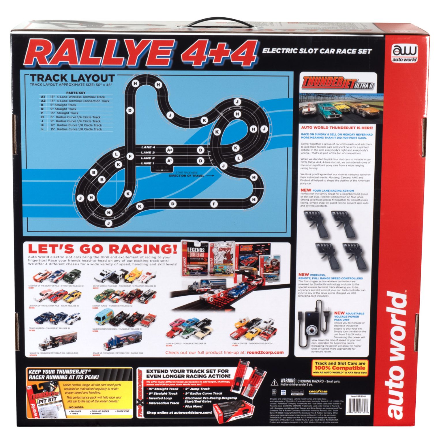 AUTO WORLD RALLYE 4+4 SLOT RACE SET HO SCALE | Round2