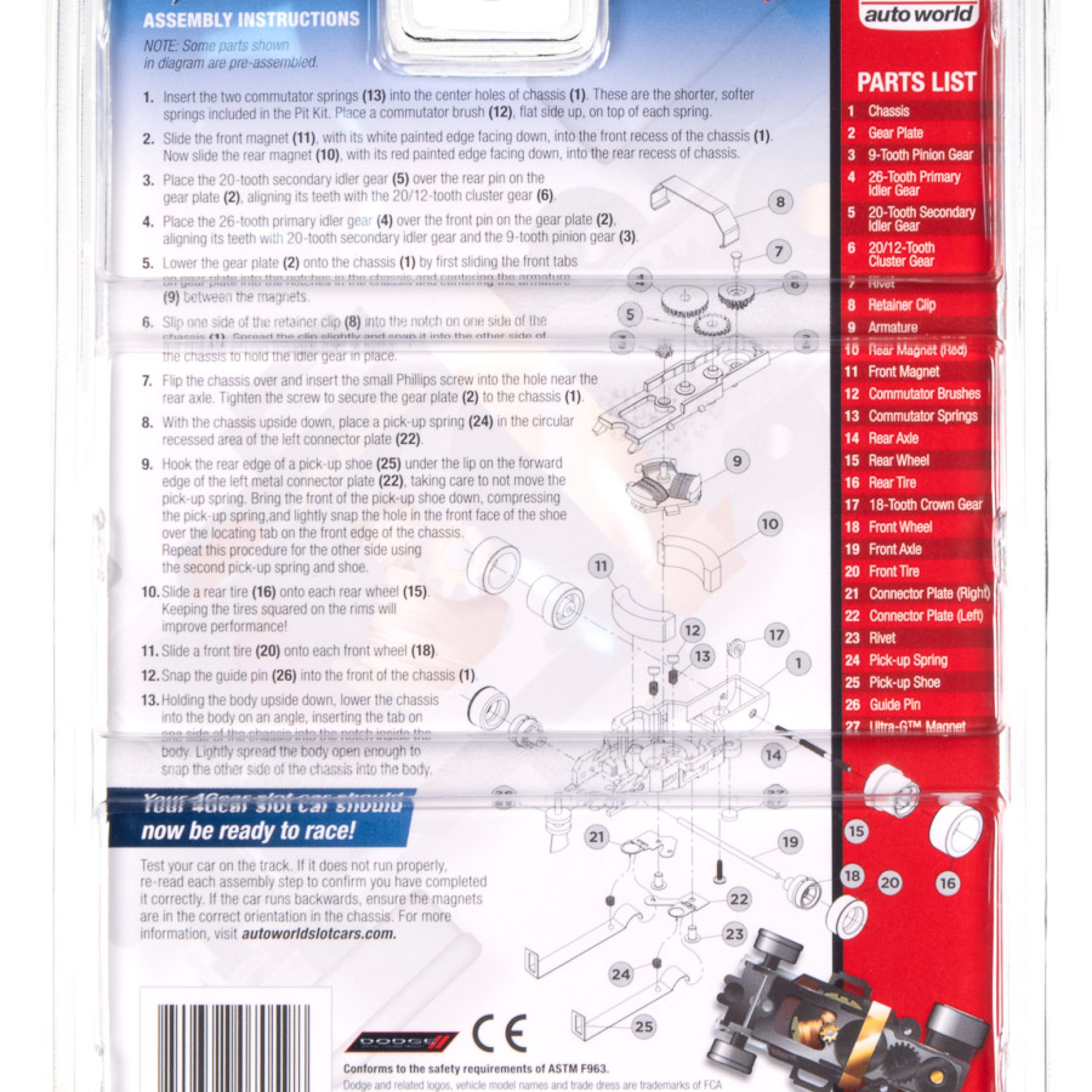 Auto World 4 Gear Deluxe Pit Kit (1977 Dodge Tradesman Van Body) HO ...