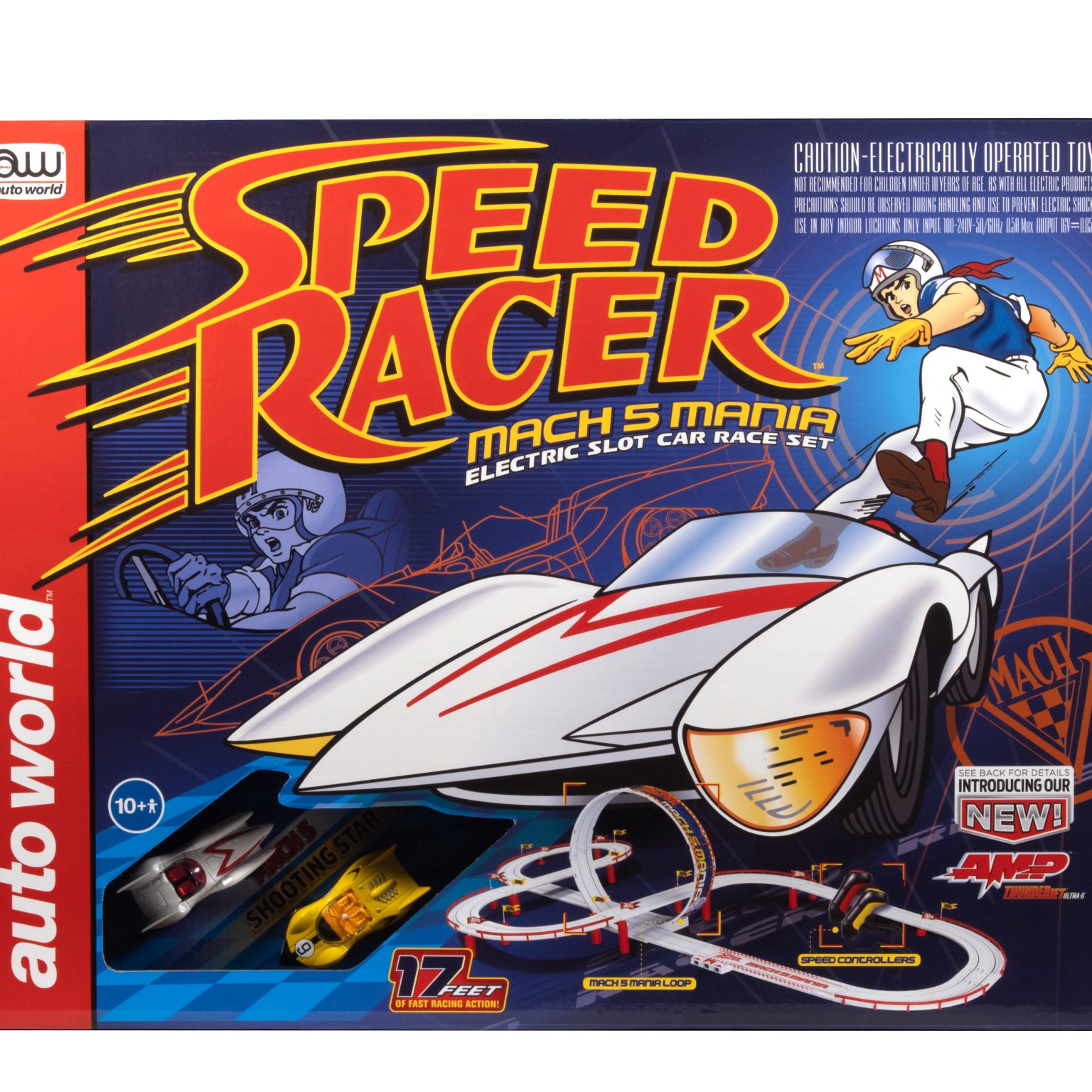 Auto World 17′ Speed Racer Mach 5 Mania Slot Race Set HO Scale | Round2