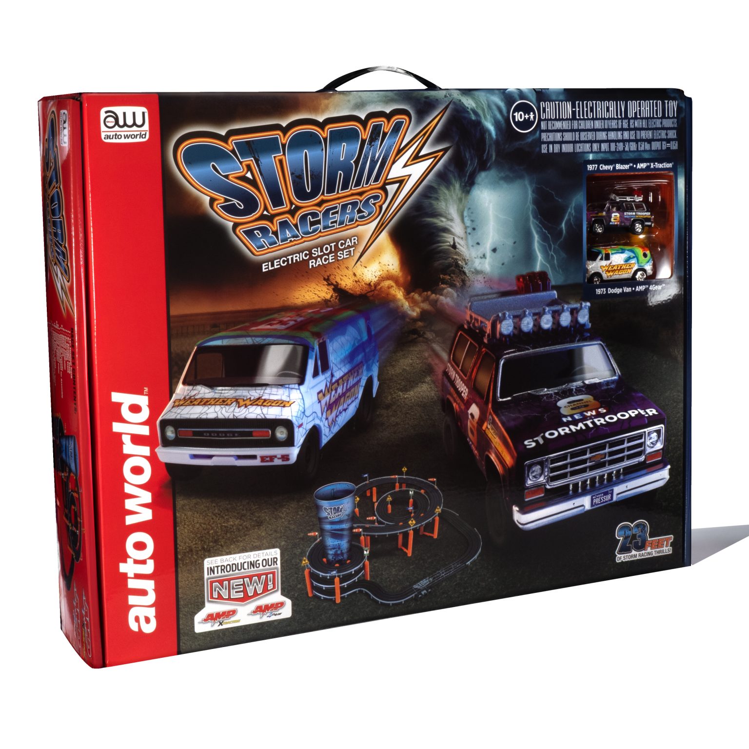 Auto World 23′ Storm Racers Slot Race Set HO Scale | Round2