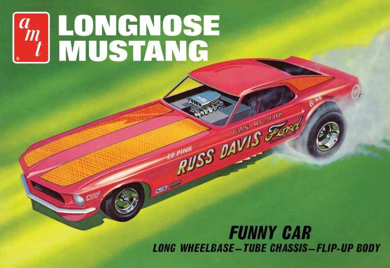 AMT 1969 Ford Mustang Long Nose Funny Car “Gas Ronda” 1:25 Scale Model ...
